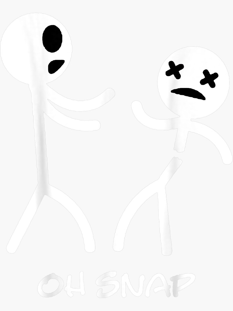 "Oh Snap Stick Figure Stickman Doodle Scribble Printed Funny" Sticker ...