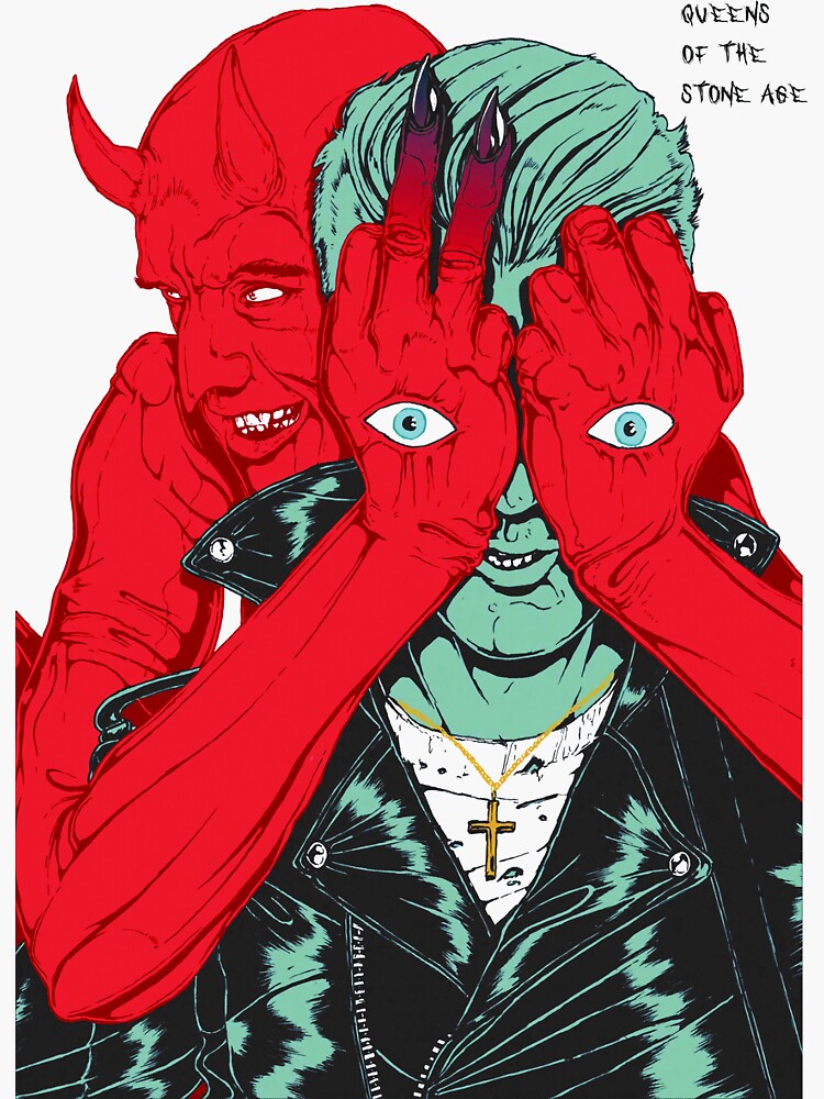 "QUEENS OF THE STONE ASK" Sticker for Sale by esmikoerzumia | Redbubble