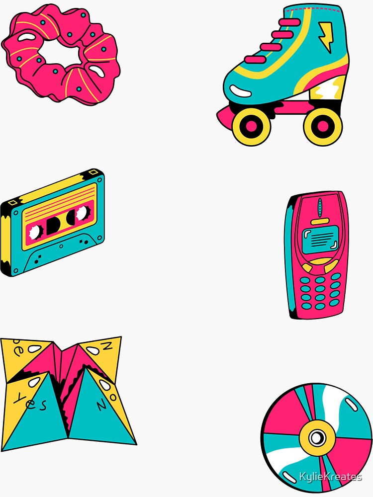 "Retro Sticker pack " Sticker for Sale by KylieKreates | Redbubble