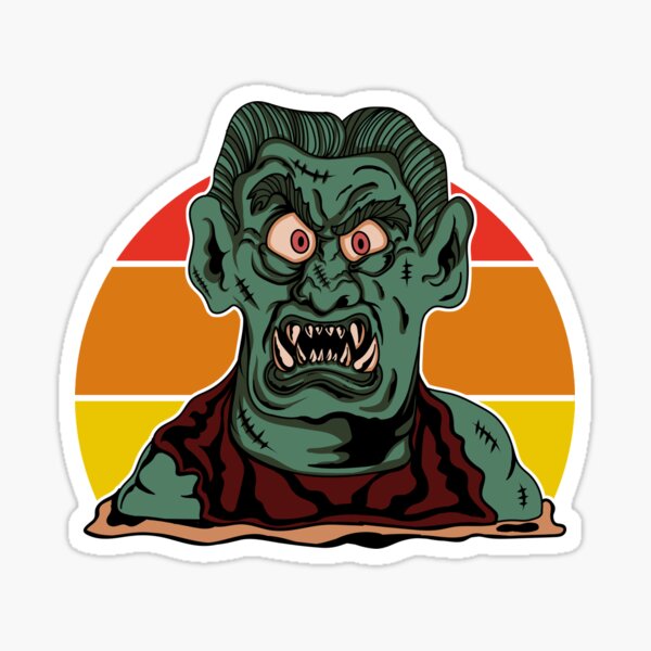 "Retro Halloween Monster " Sticker for Sale by BeansHotTees | Redbubble