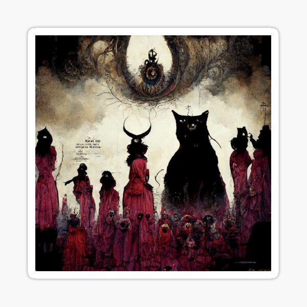 "666 Women Worship A Benevolent Black Cat" Sticker for Sale by ...