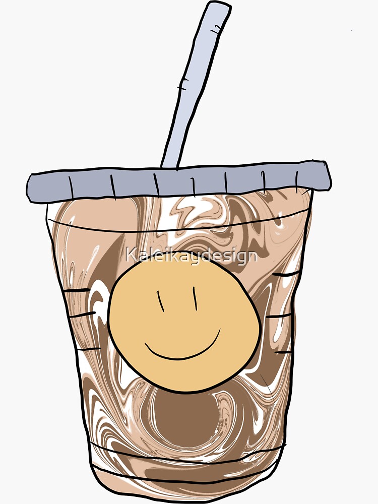 "Happy iced coffee, smile iced coffee" Sticker for Sale by ...