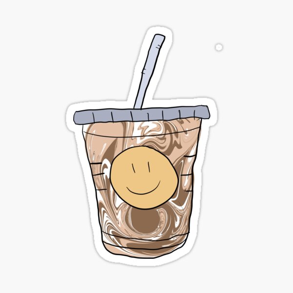 "Happy iced coffee, smile iced coffee" Sticker for Sale by ...