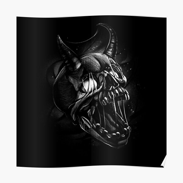 "Creepy Horror Face Monochrome" Poster for Sale by Kentkroon | Redbubble