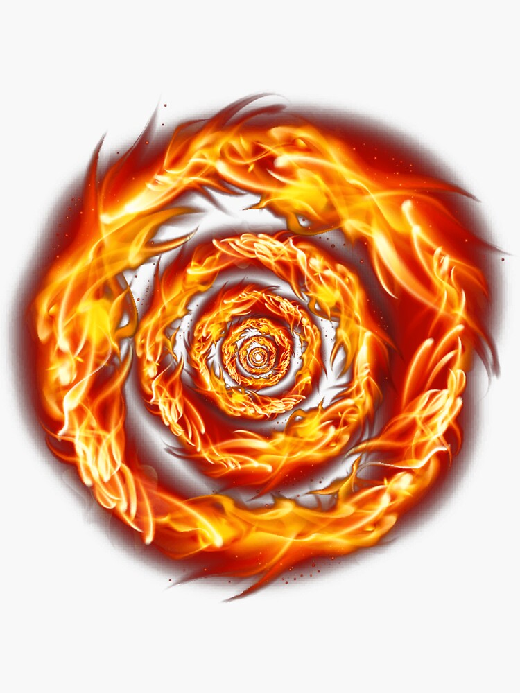 "Cyclic fire circles." Sticker for Sale by LukarioO | Redbubble