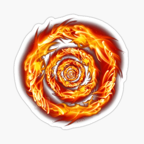 "Cyclic fire circles." Sticker for Sale by LukarioO | Redbubble