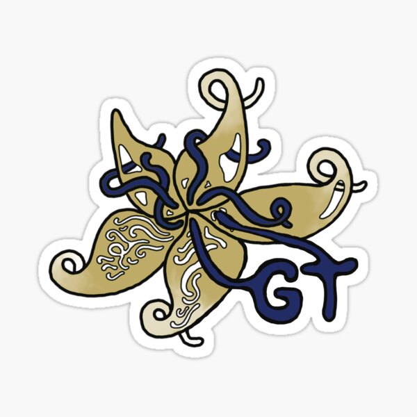 "Georgia Tech Flower" Sticker for Sale by Lenaartist | Redbubble