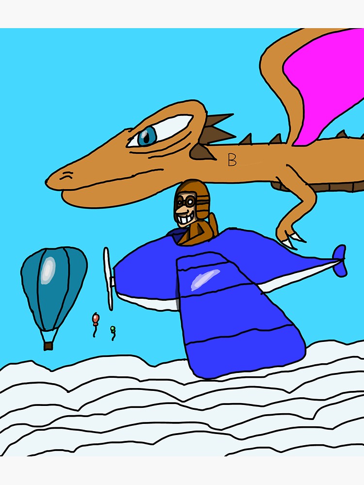 "The Dragon And The Pilot" Sticker for Sale by ToonDoode | Redbubble