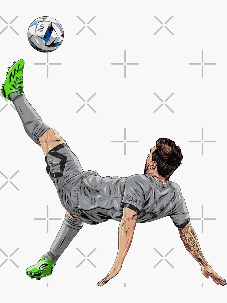 Messi Bicycle Kick Goal Sticker For Sale By Bruno Baldwin Redbubble