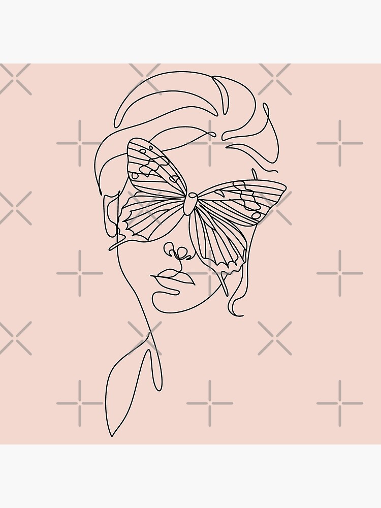 "Minimalist abstract woman with a butterfly" Poster for Sale by Dankio ...