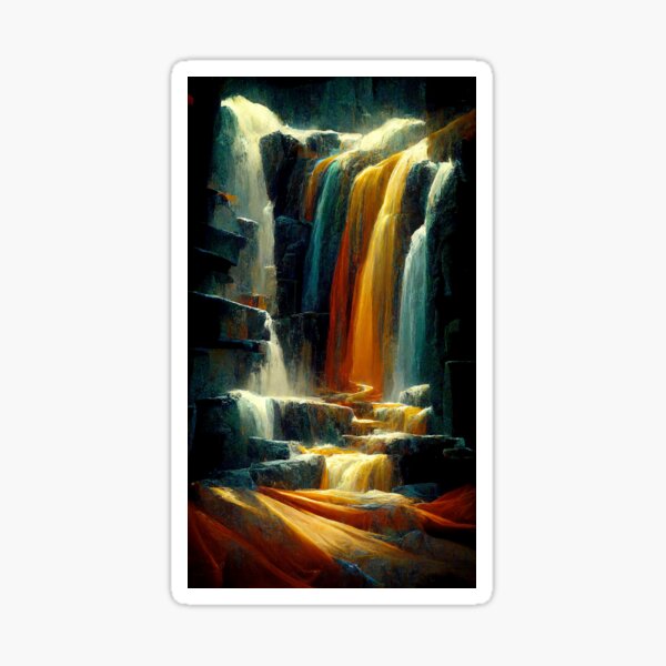 "Rainbow Waterfall" Sticker for Sale by TheAzureMage | Redbubble