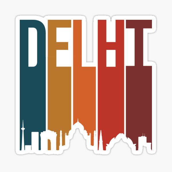 "Delhi skyline Indian city Hindi Desi Design" Sticker for Sale by ...