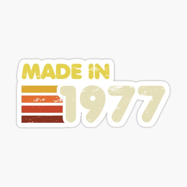 "Made In 1977" Sticker by thepixelgarden | Redbubble