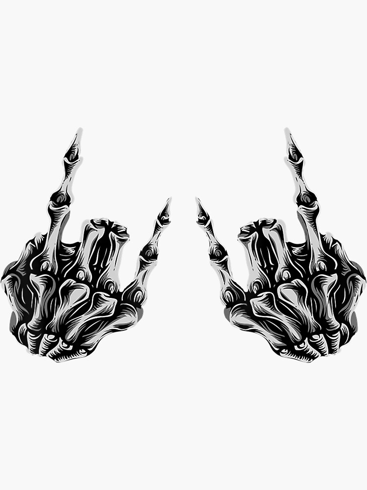 "Hot Rock On Rock Star Skeleton Hands " Sticker for Sale by ...