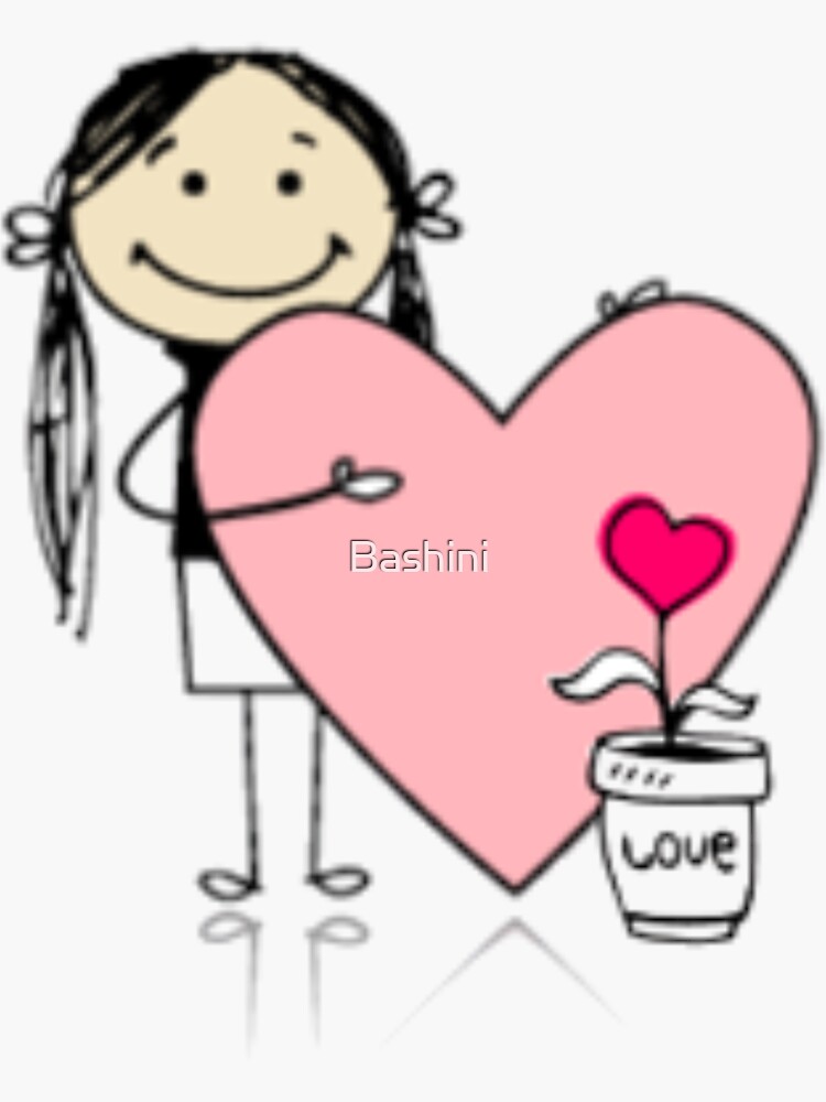 "A Little girl with a big heart" Sticker for Sale by Bashini | Redbubble