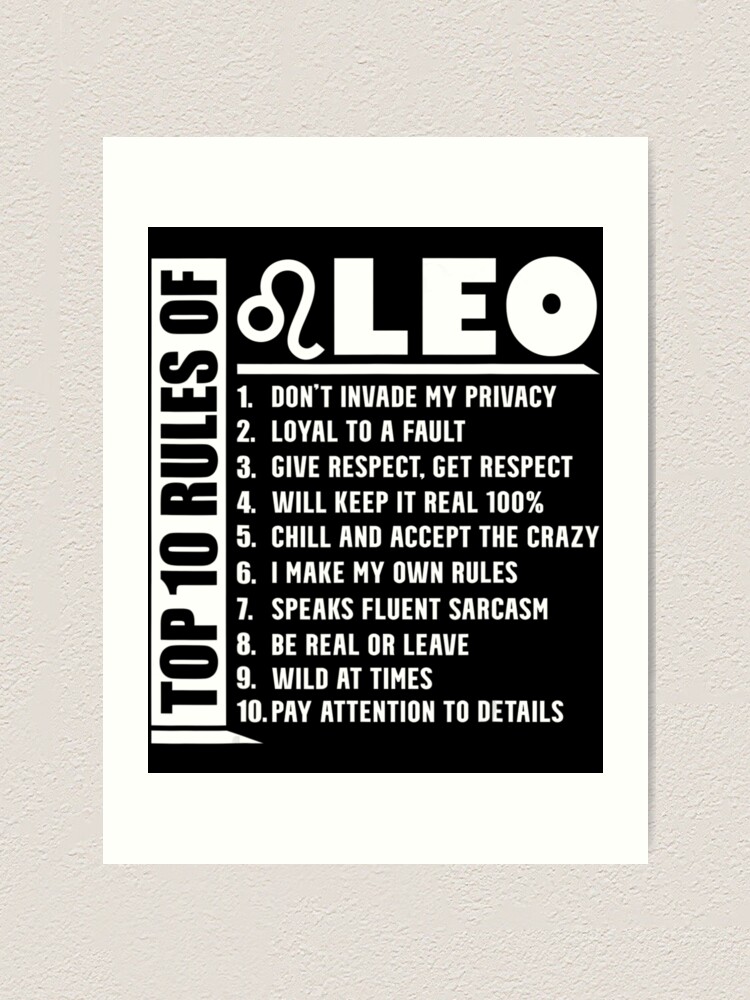 "Top 10 Rules Of Leo Zodiac Sign" Art Print for Sale by ThaiHarry ...