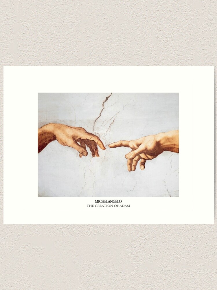 "The Creation of Adam Michelangelo Fingers Touching Poster" Art Print ...