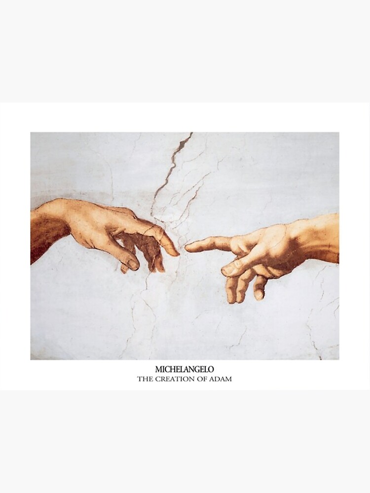 "The Creation of Adam Michelangelo Fingers Touching Poster" Sticker for Sale by rilakenets45 ...