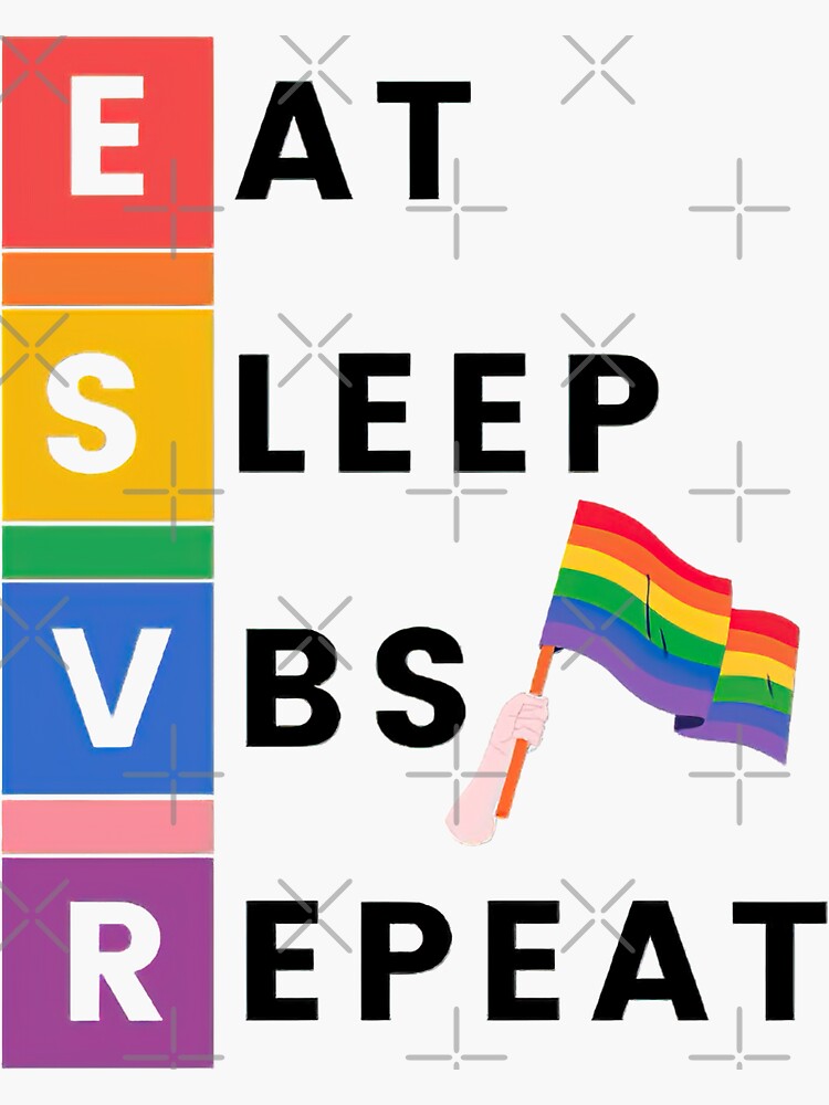"Pride LGBT Eat Sleep VBS Repeat" Sticker for Sale by Havona | Redbubble