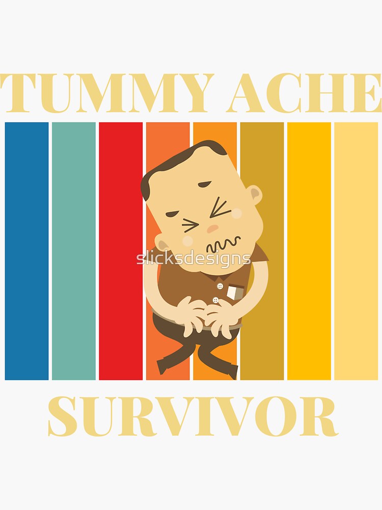 "Tummy Ache Survivor sticker, Funny Tummy Ache Sticker, Stomach Ache ...