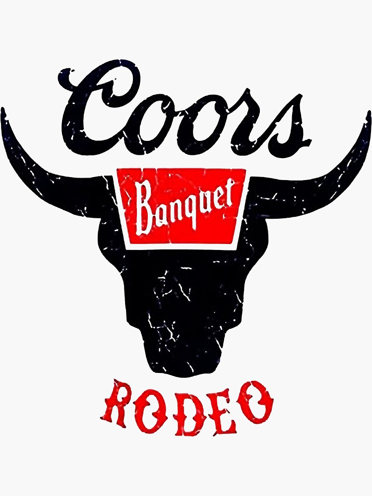 "Coors Banquet Rodeo Logo Distressed" Sticker for Sale by monicalfmahan ...