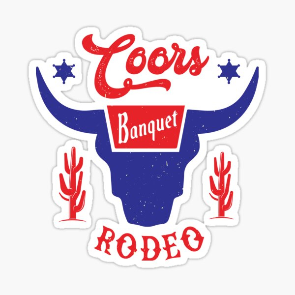 "Coors Banquet Rodeo Logo Distressed" Sticker for Sale by monicalfmahan ...