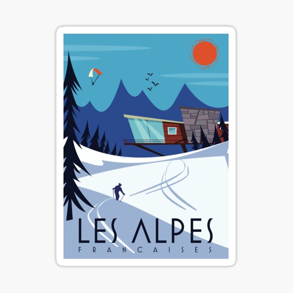 "Les Alpes poster" Sticker for Sale by GAGodel | Redbubble