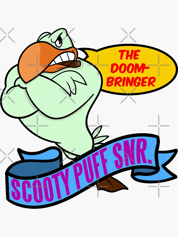 "Scooty Puff Sr - The Doom Bringer" Sticker for Sale by McPod | Redbubble
