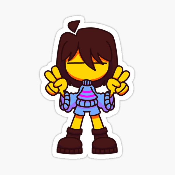 "Pass Through Ground Vast Remote Undertale Frisk Retro" Sticker for ...