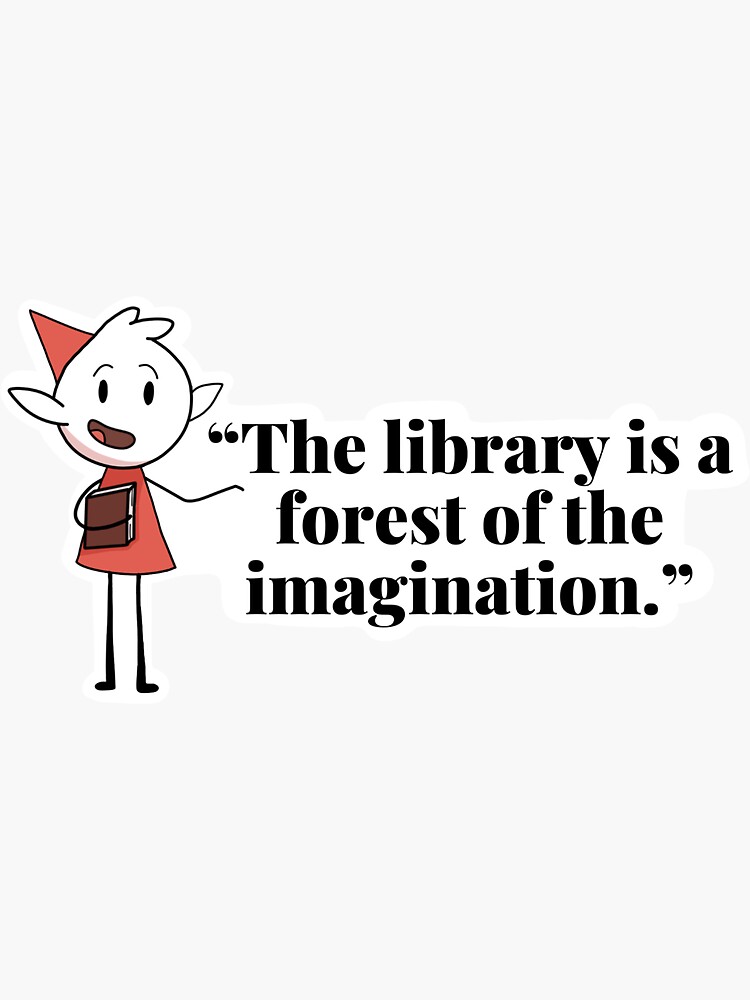 "Hilda Series: Library Quote by Alfur" Sticker for Sale by Candy ...
