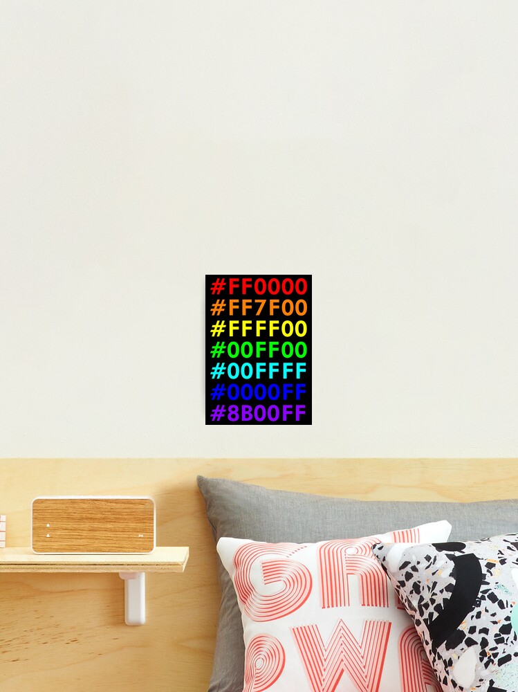 "Rainbow HTML color codes" Photographic Print for Sale by emilegraphics ...