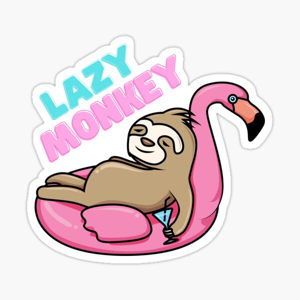 "A very lazy monkey, 2022, summer" Sticker for Sale by LovelyMrCat ...