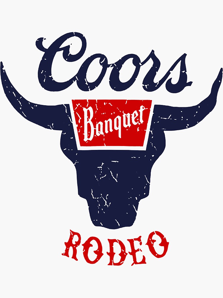 "Coors Banquet Rodeo Logo Distressed" Sticker for Sale by monicalfmahan ...
