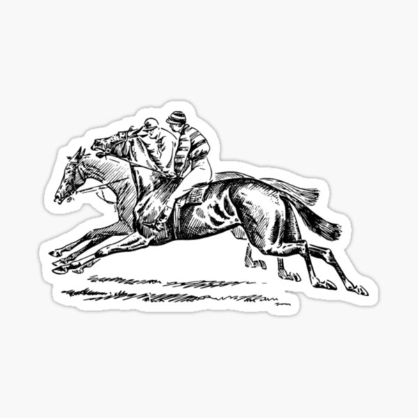 "Horse racing" Sticker for Sale by JaviaHummel | Redbubble