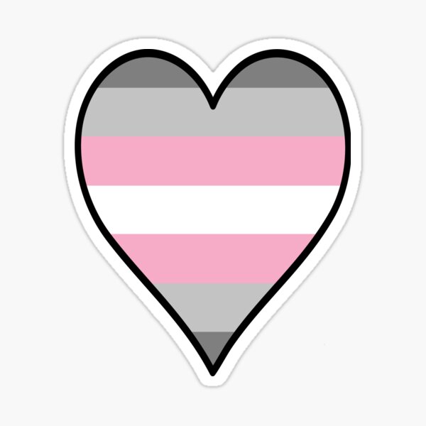 "Demigirl Pride Flag Heart - Black" Sticker by F-PhantomArt | Redbubble