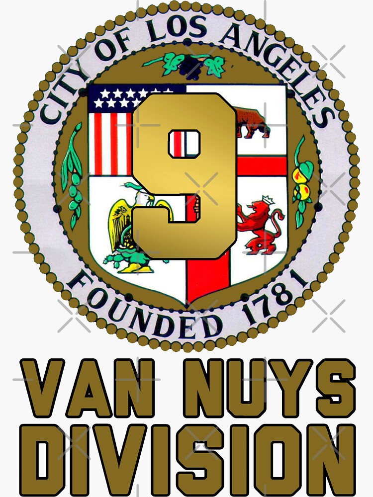 "9 Van Nuys LAPD DIVISION 9" Sticker for Sale by Chief82 | Redbubble