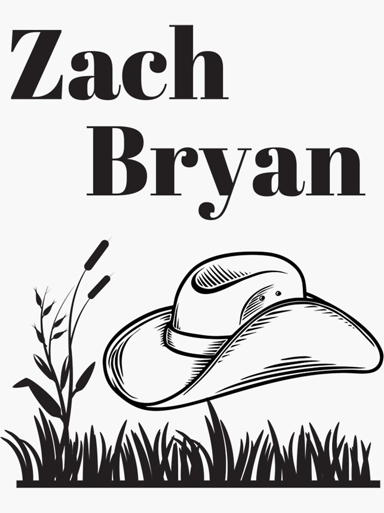 "zach bryan cowboy hat " Sticker for Sale by skippyhaha | Redbubble