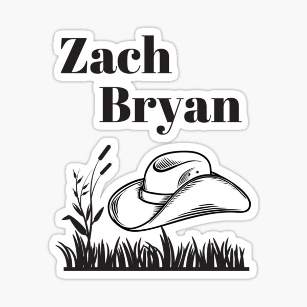 "zach bryan cowboy hat " Sticker for Sale by skippyhaha | Redbubble