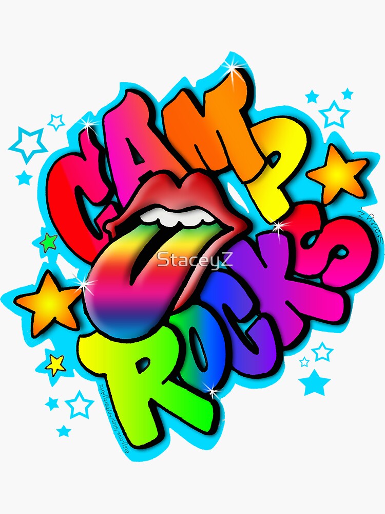 "Camp Rocks White " Sticker by StaceyZ | Redbubble