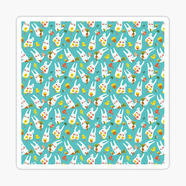 "Seamless Easter Eggs and Bunnies Pattern" Sticker for Sale by Inspired ...