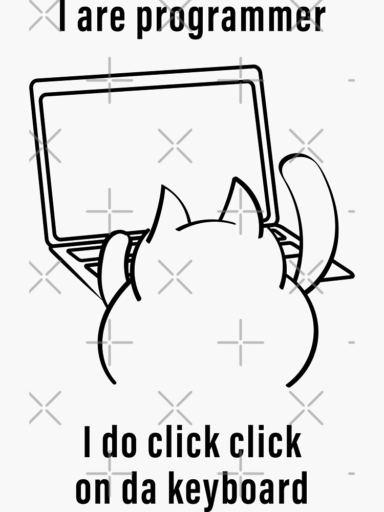 "Programmer Cat (Black)" Sticker for Sale by IgalK | Redbubble