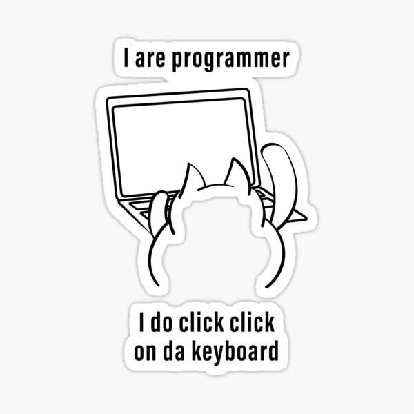 "Programmer Cat (Black)" Sticker for Sale by IgalK | Redbubble