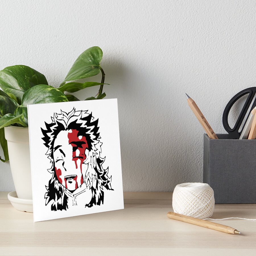 "kyojuro rengoku with blood in the face demon slayer anime charachter ...