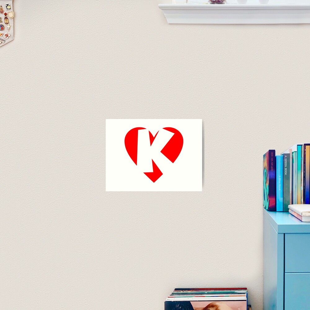 "I love K - Heart K - Heart with letter K" Art Print by theshirtshops ...