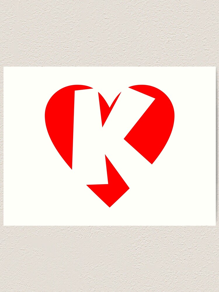 "I love K - Heart K - Heart with letter K" Art Print by theshirtshops ...