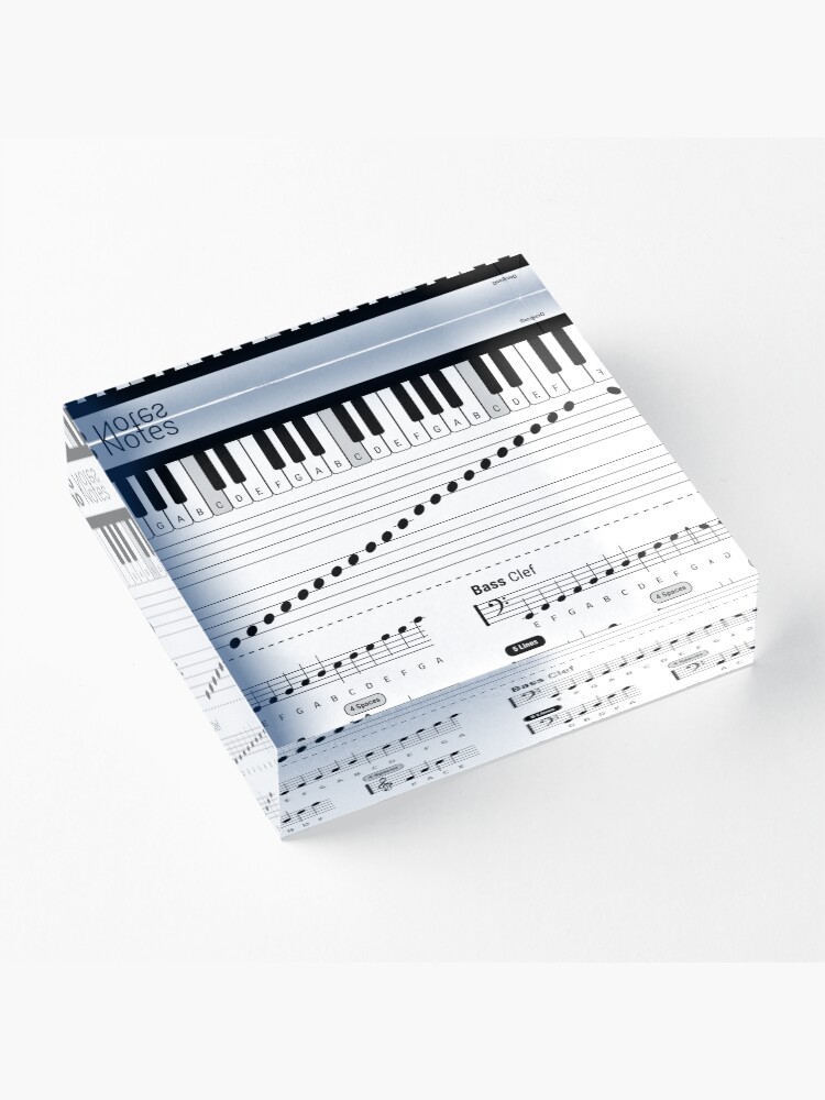 "Piano Notes, Piano Cheat Sheet, Piano Grand Staff, Treble Clef and ...