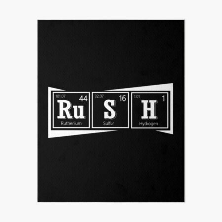 "Rush (Ru-S-H) Periodic Table Elements" Art Board Print for Sale by ...