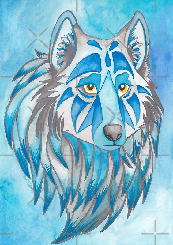 "Blue Wolf" by EmmakinArt | Redbubble