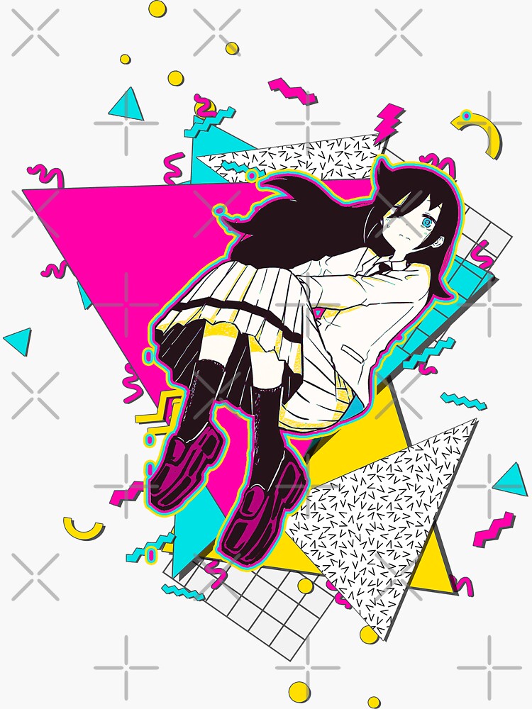 "Tomoko - Watamote *90s graphic design*" Sticker for Sale by Carryneon ...