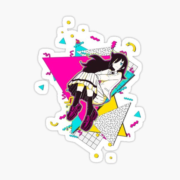 "Tomoko - Watamote *90s graphic design*" Sticker for Sale by Carryneon ...